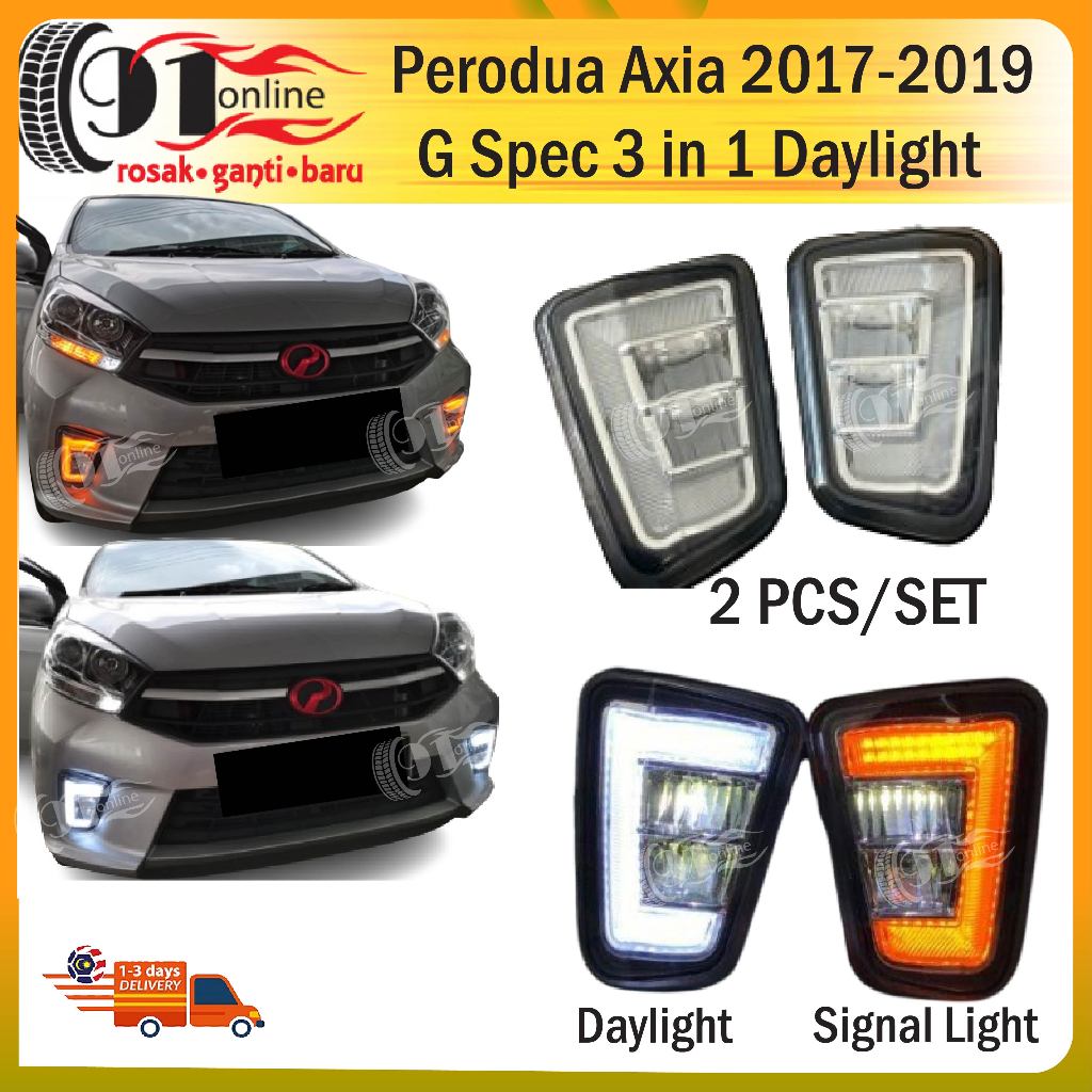 Perodua Axia 2017-2019 (G SPEC) Front Bumper Led Drl Daylight Light ...