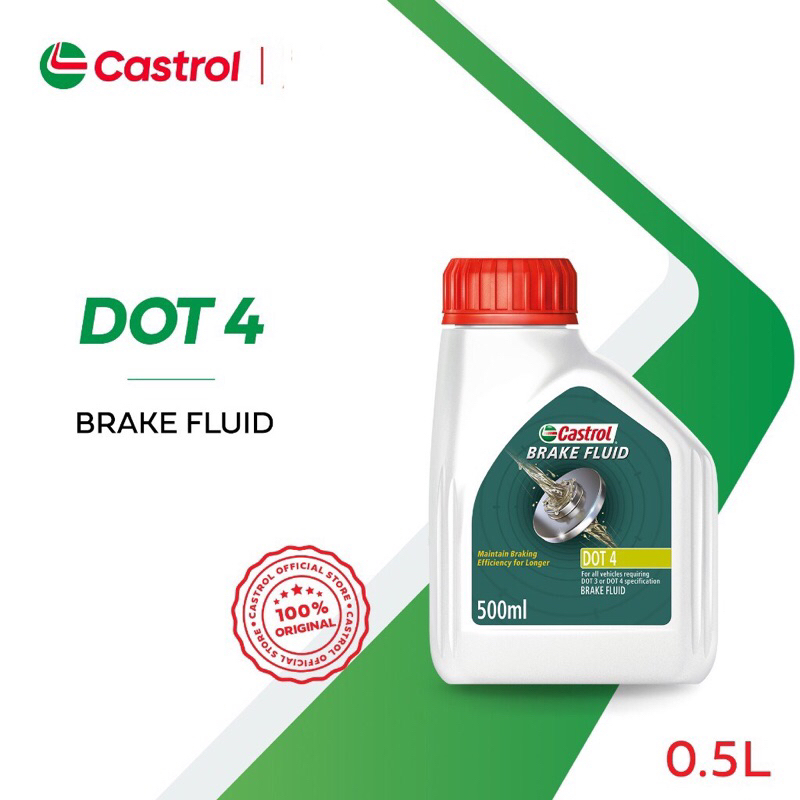 Castrol Brake Fluid DOT 4 Synthetic Glycols and Borate Ester (500ml ...