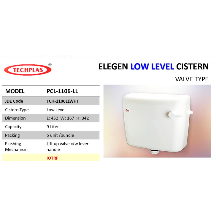 TECHPLAS Elegen Flush Low Level Plastic Flush Cistern Toilet Cistern ...