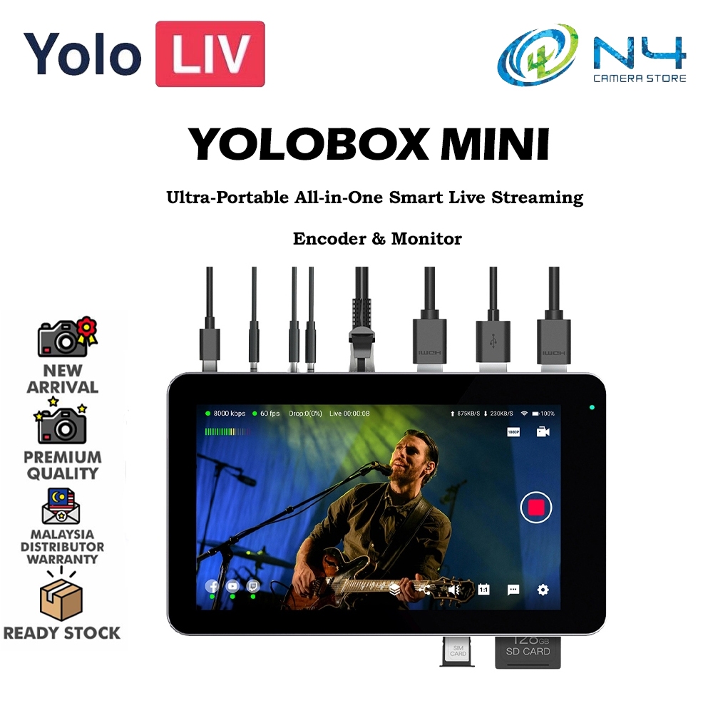 YoloLiv YoloBox Mini Ultra-Portable All-in-One Smart Live Streaming Encoder & Monitor | Shopee ...
