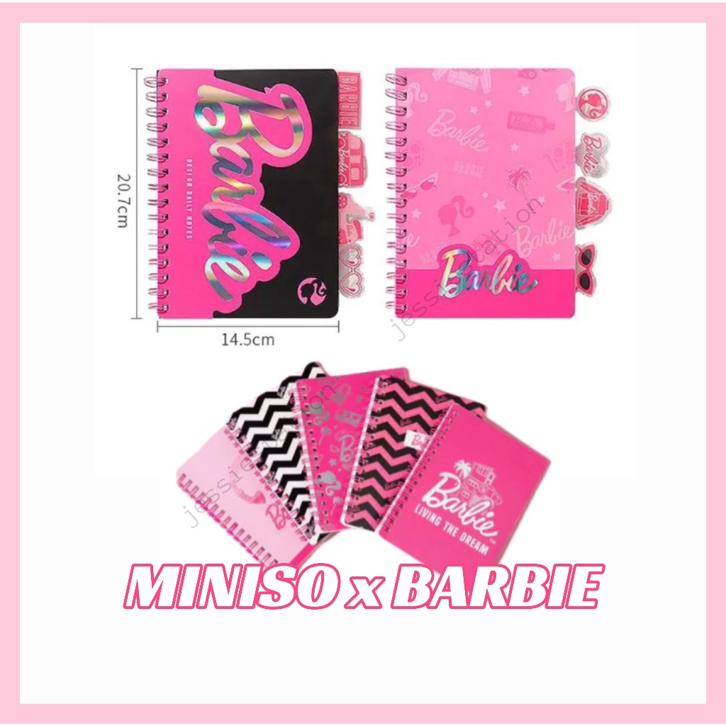 Ready Stock / MINISO x Barbie A5 & A6 Notebook Spinout Bookmark ...