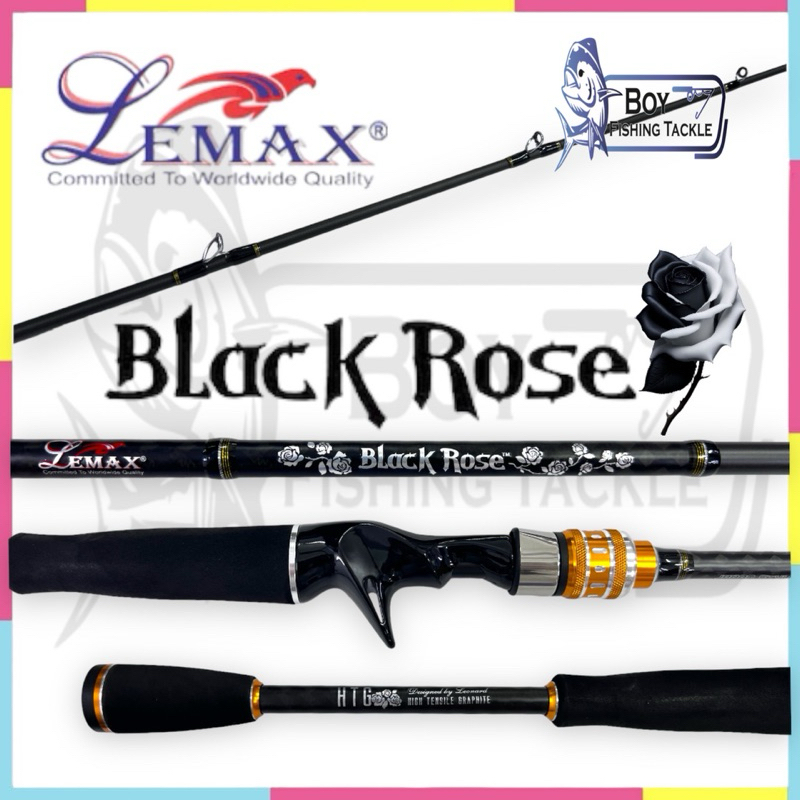 LEMAX BLACK ROSE SPINNING BC BAITCASTING ROS FISHING ROD ONE PIECE ROD ...