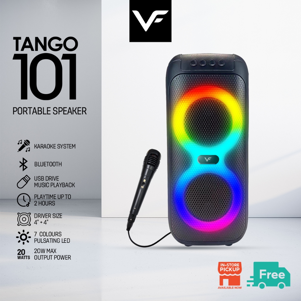 Vinnfier VF Tango 101 TWS Wireless Portable Bluetooth Speaker Wireless Mic Stereo Bass Super FM ...