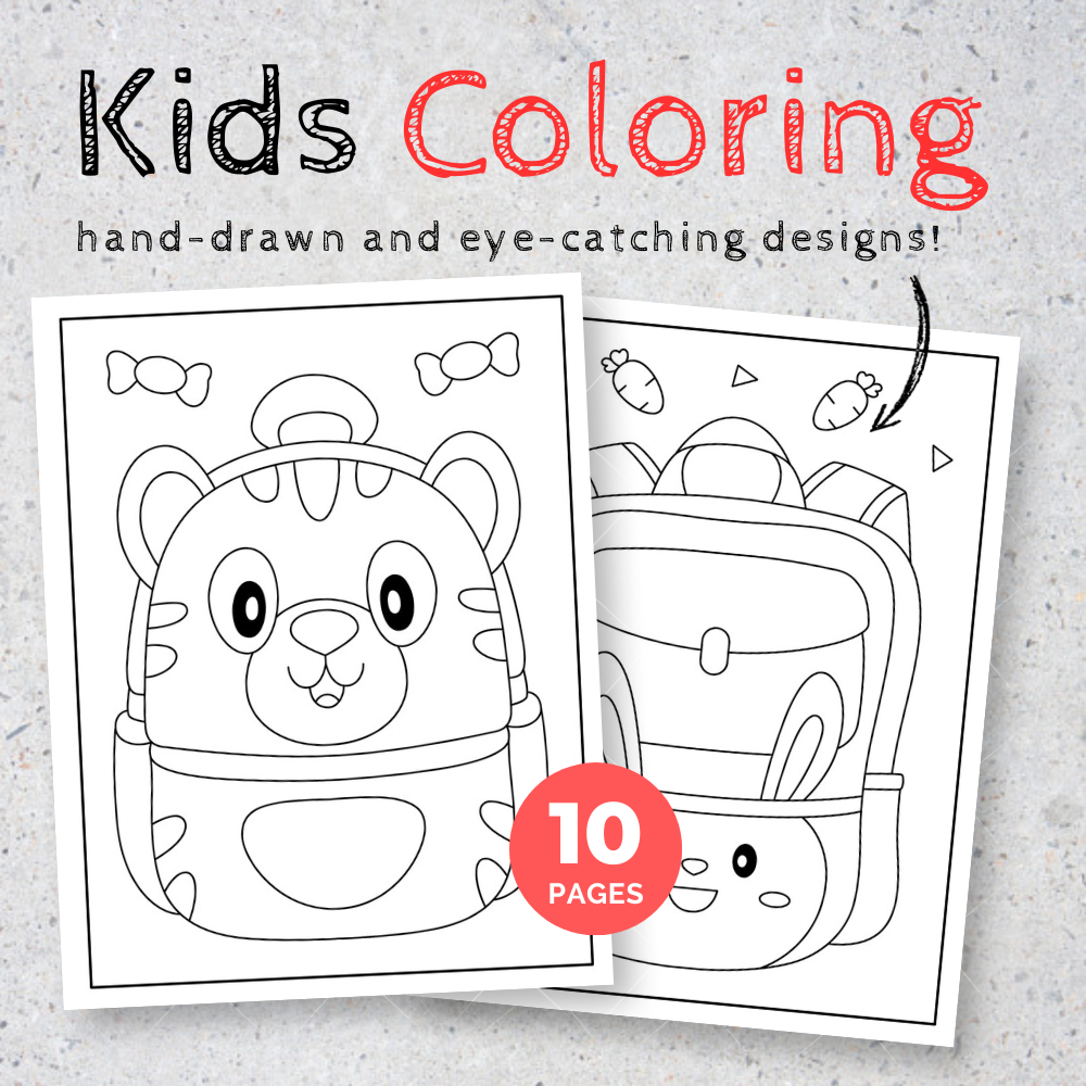 (PDF) Coloring Pages - School Bag Coloring Pages Vol-4 - 10 Pages ...