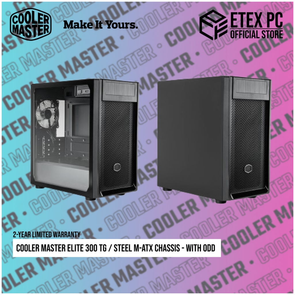 Cooler Master Elite 300 TG / Steel mATX Chassis - With Odd # E300-KG5N-S00 / E300-KN5N-S00 ...
