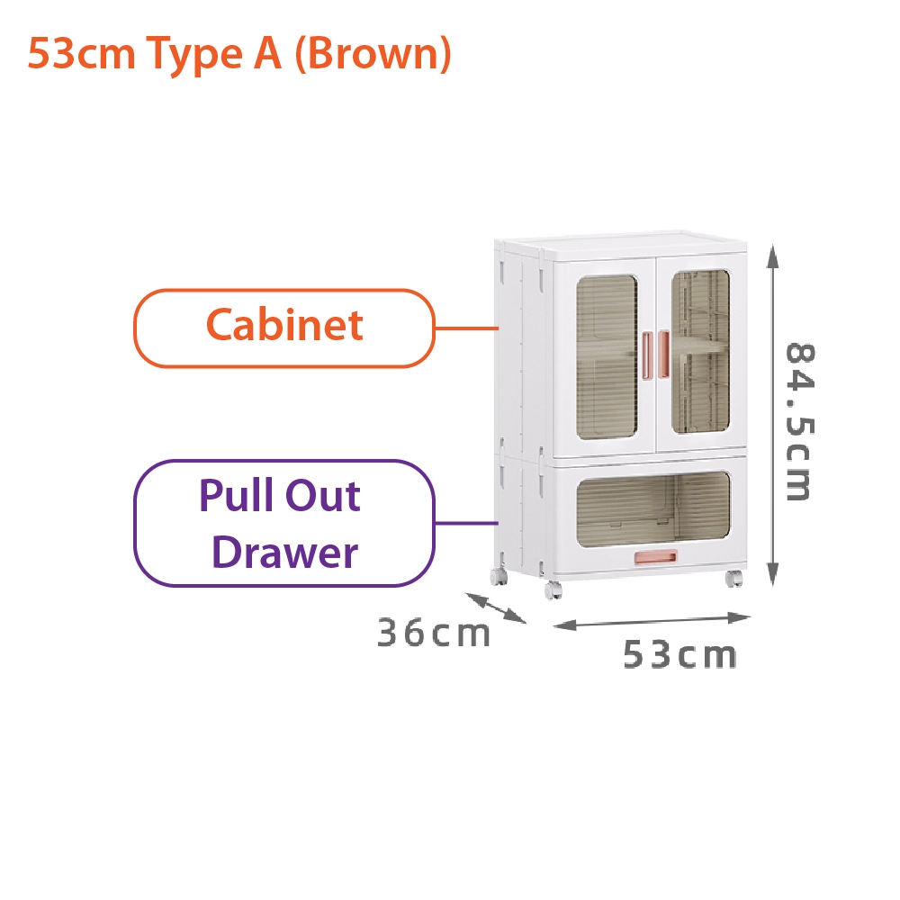 [1-4 Tiers] Innohut Stackable Storage Box Rack Organizer Wheel Cabinet ...