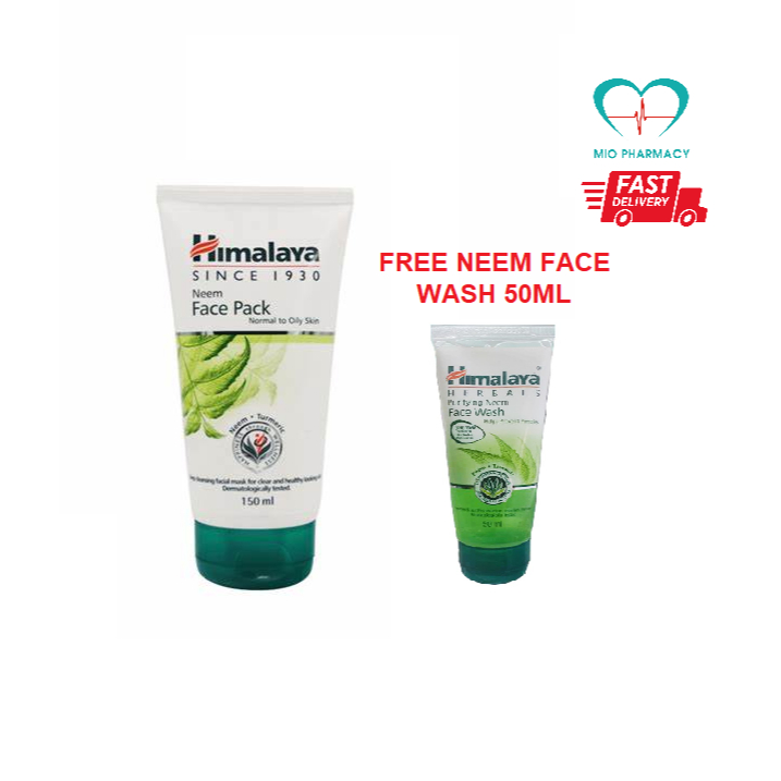 HIMALAYA NEEM FACE PACK (FACIAL MASK) 150ML FOC NEEM FACE WASH 50ML ...