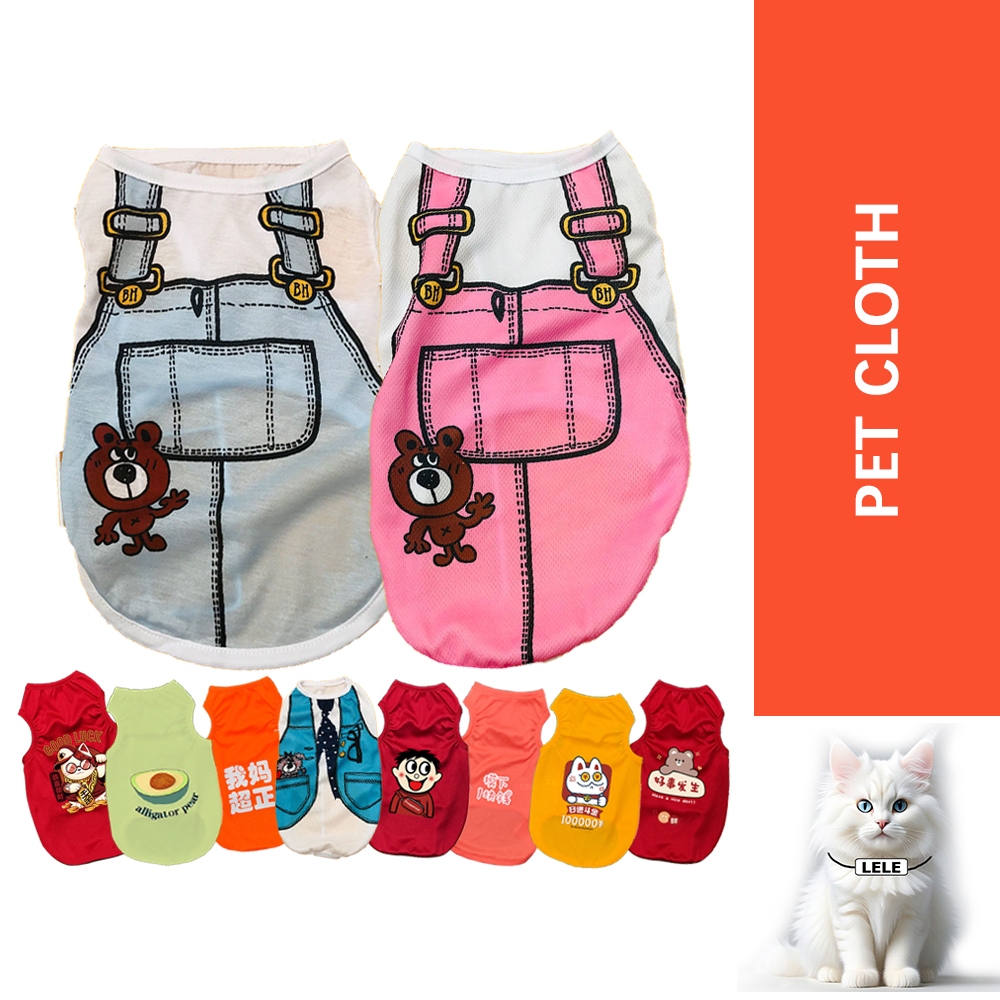Pet Cloth Cat Shirt Dog Cloths Vest Cute Cartoon Comfortable New Year ...