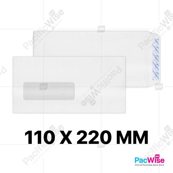 White Envelope/Sampul Surat Putih/Tetingkap/Window Envelope (220mm x ...