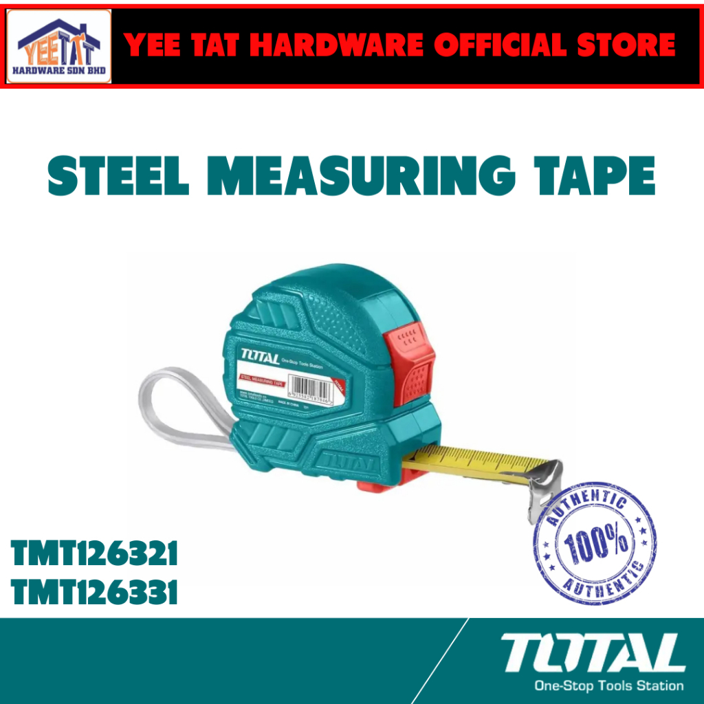 [ TOTAL ] TMT126321 TMT126331 STEEL MEASURING TAPE | Shopee Malaysia