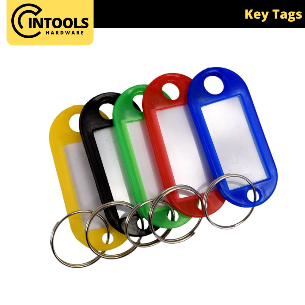 PVC Plastic Key Tags Label Note Keychains Labelling Organizing Ring ...