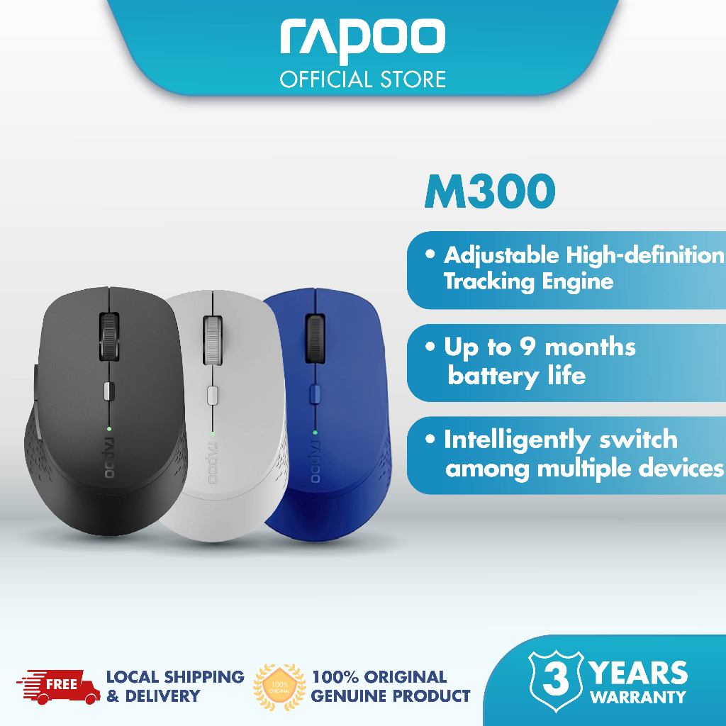 Rapoo Silent Multi Mode 2.4G Wireless Bluetooth Mouse - Variety Colour ...
