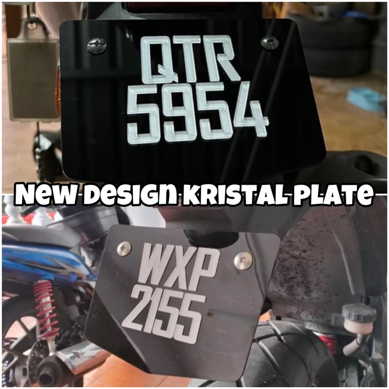NEW DESIGN plate kristal timbul motosikal / motorcycle crystal plate ...