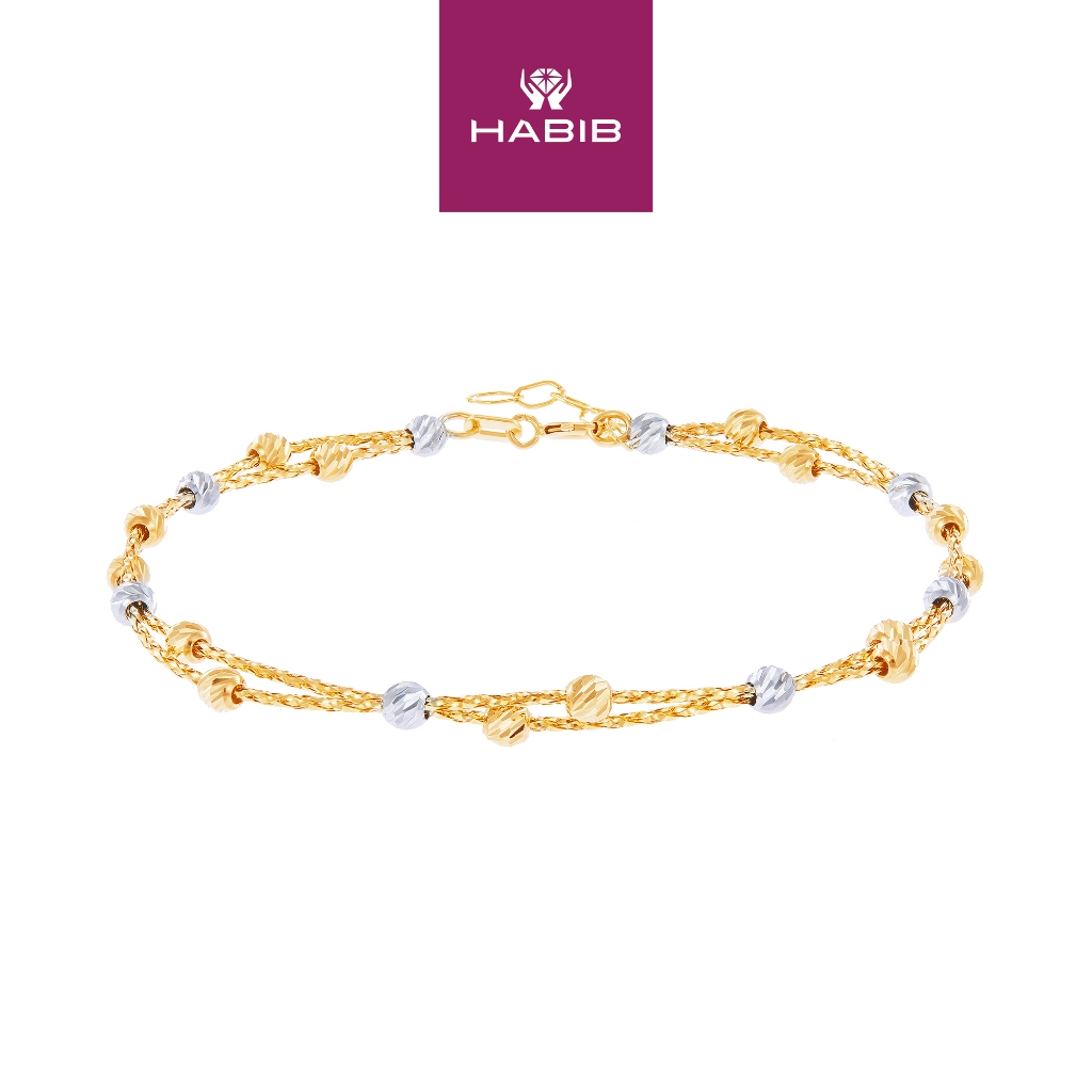 HABIB 585/14K White and Yellow Gold Bracelet 714-BR TW C01-Z | Shopee Malaysia