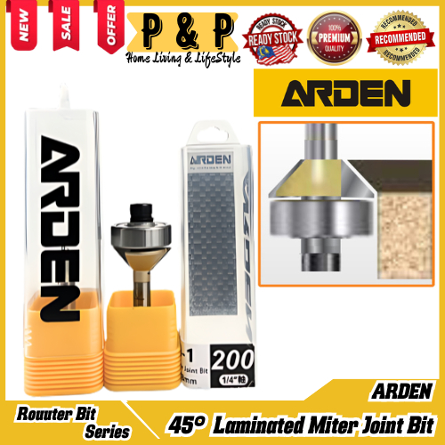 ARDEN Router Bit - 45° Laminate Miter Joint Bit ( #200 ) | Shopee Malaysia