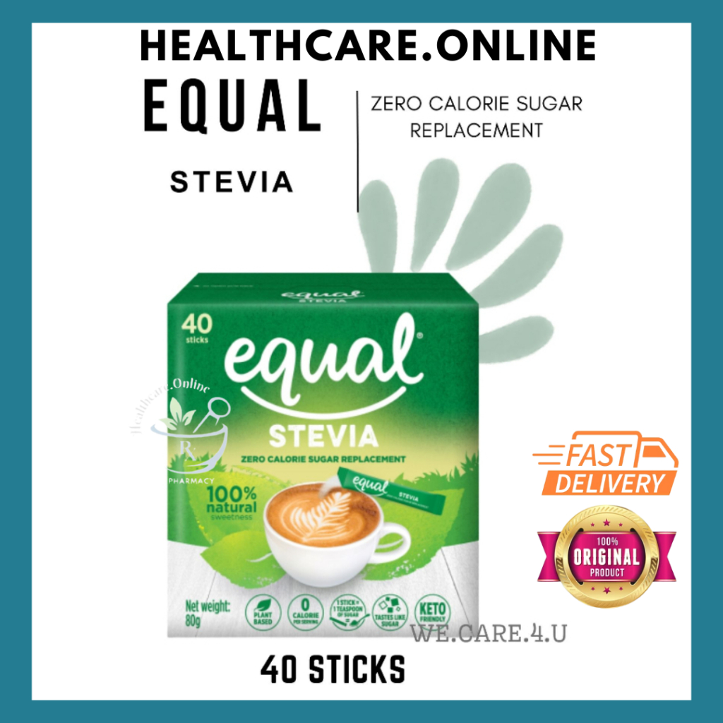 EQUAL STEVIA ZERO CALORIE SUGAR REPLACEMENT 80G (40 STICKS) | Shopee ...