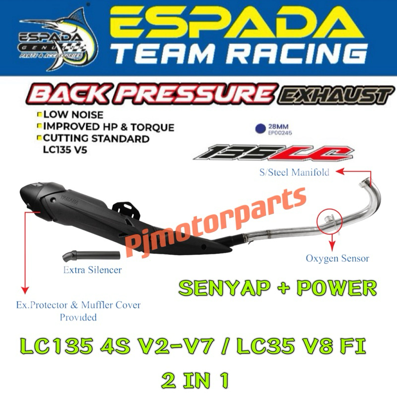 YAMAHA LC135 4S V2-V7 / LC135 V8 Fi ( ORIGINAL ESPADA ) 2IN1 28MM BACK ...