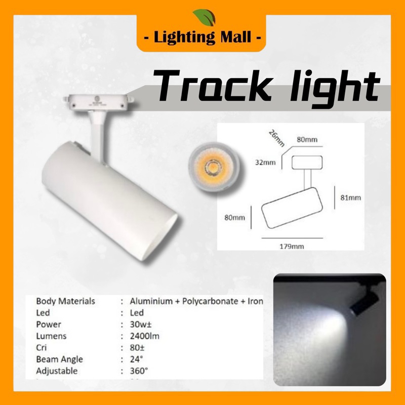 Track Light 30W 6000K White (Clearance Stock) | Shopee Malaysia
