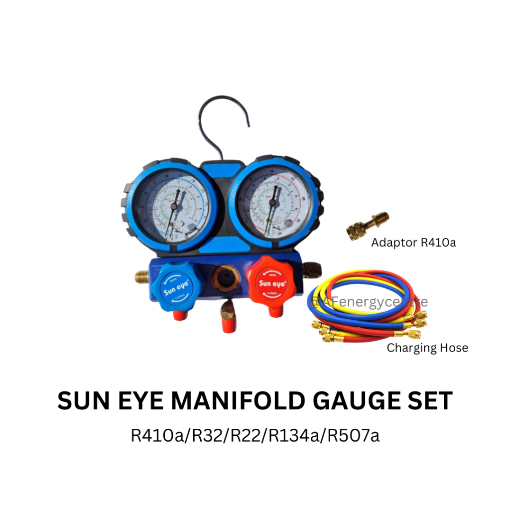 SUN EYE MANIFOLD GAUGE SET (R410a/R32/R22/R134a/R507A) | Shopee Malaysia