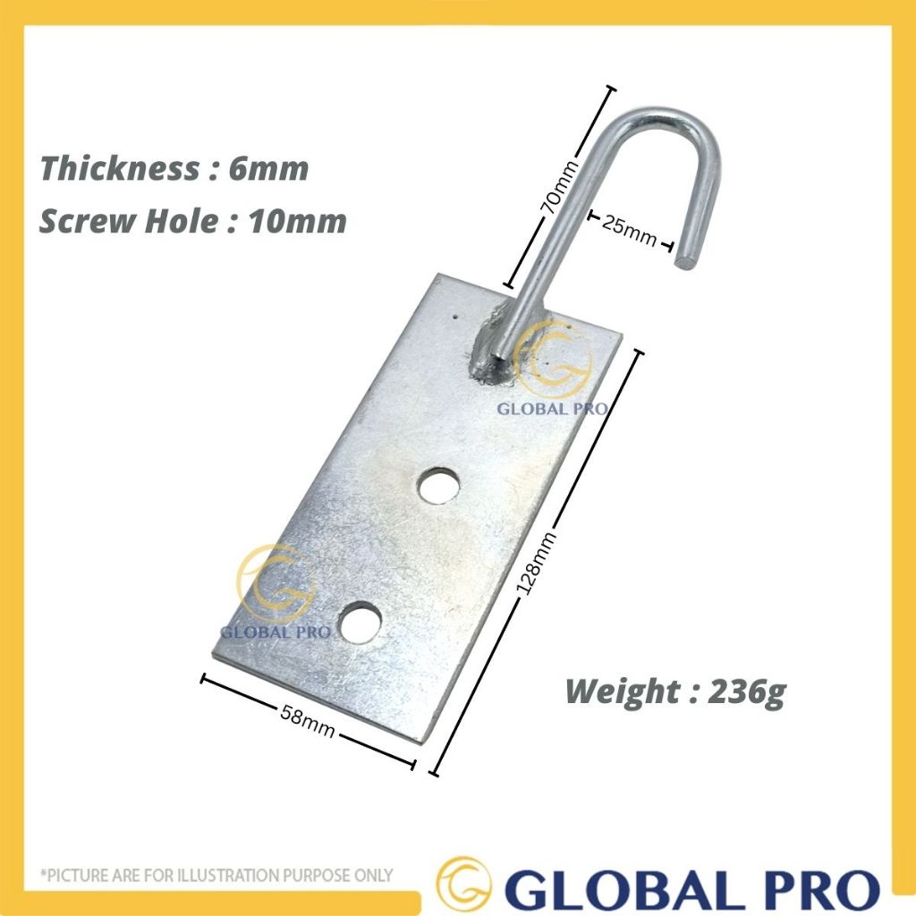 D TYPE / J TYPE Fan Hook Kipas Ceiling Mount Siling Fan Bracket ...