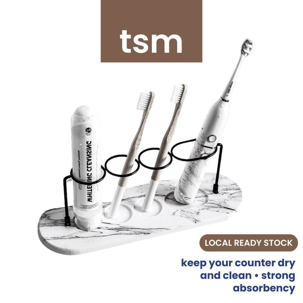 TSM Diatomite Toothbrush Holder | Dry Sink Organizer | Toilet Storage ...