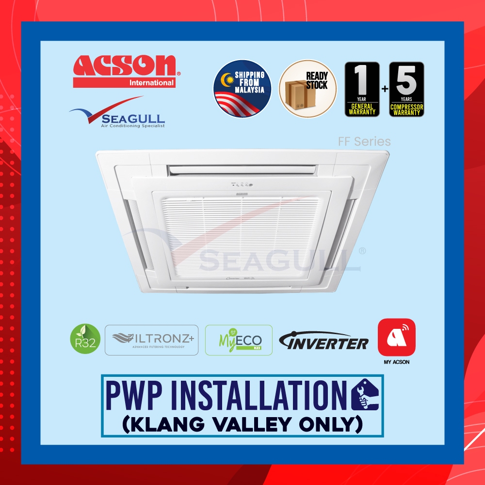(Wi-Fi) Acson Ceiling Cassette Inverter FF Series 2.0-5.0HP R32 | Shopee Malaysia