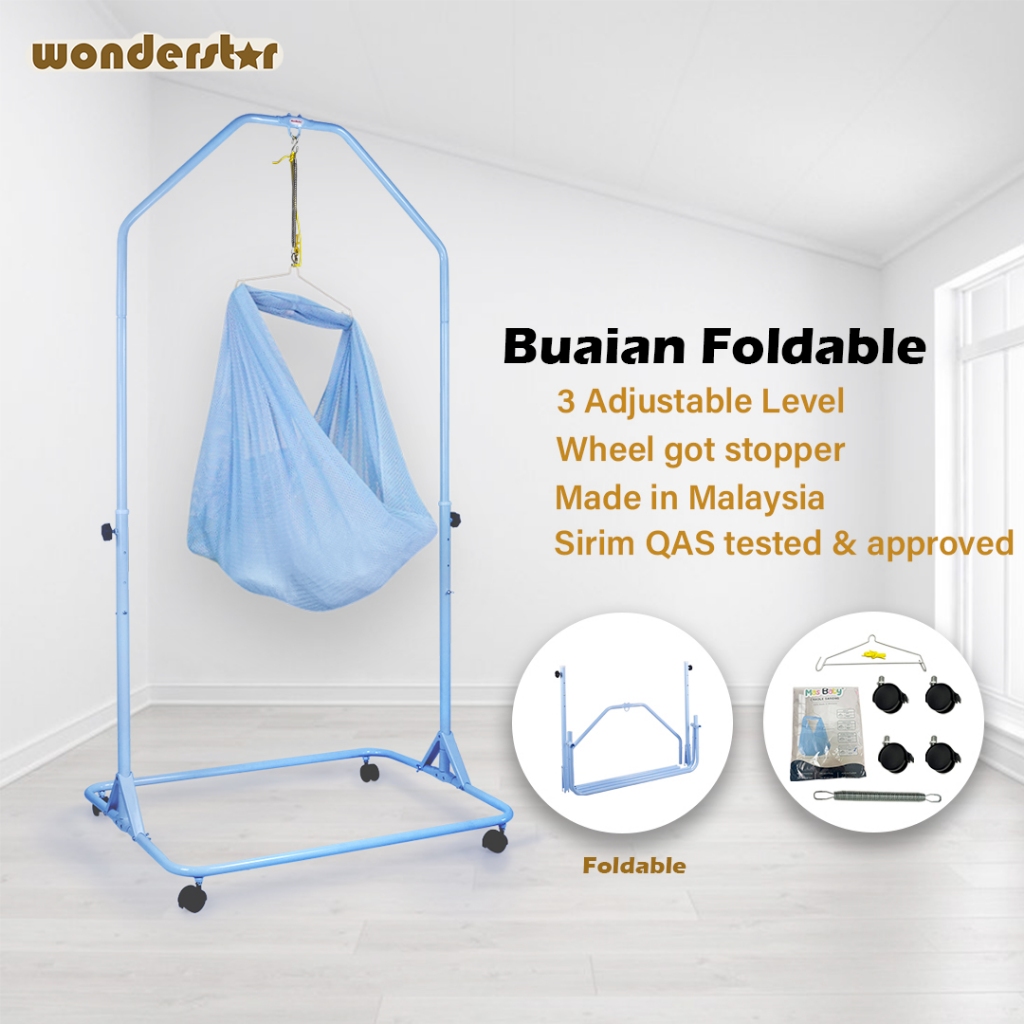 CANDY BUAIAN BAYI RANGKA BESI LIPAT / Candy Foldable Base Spring Cot ...