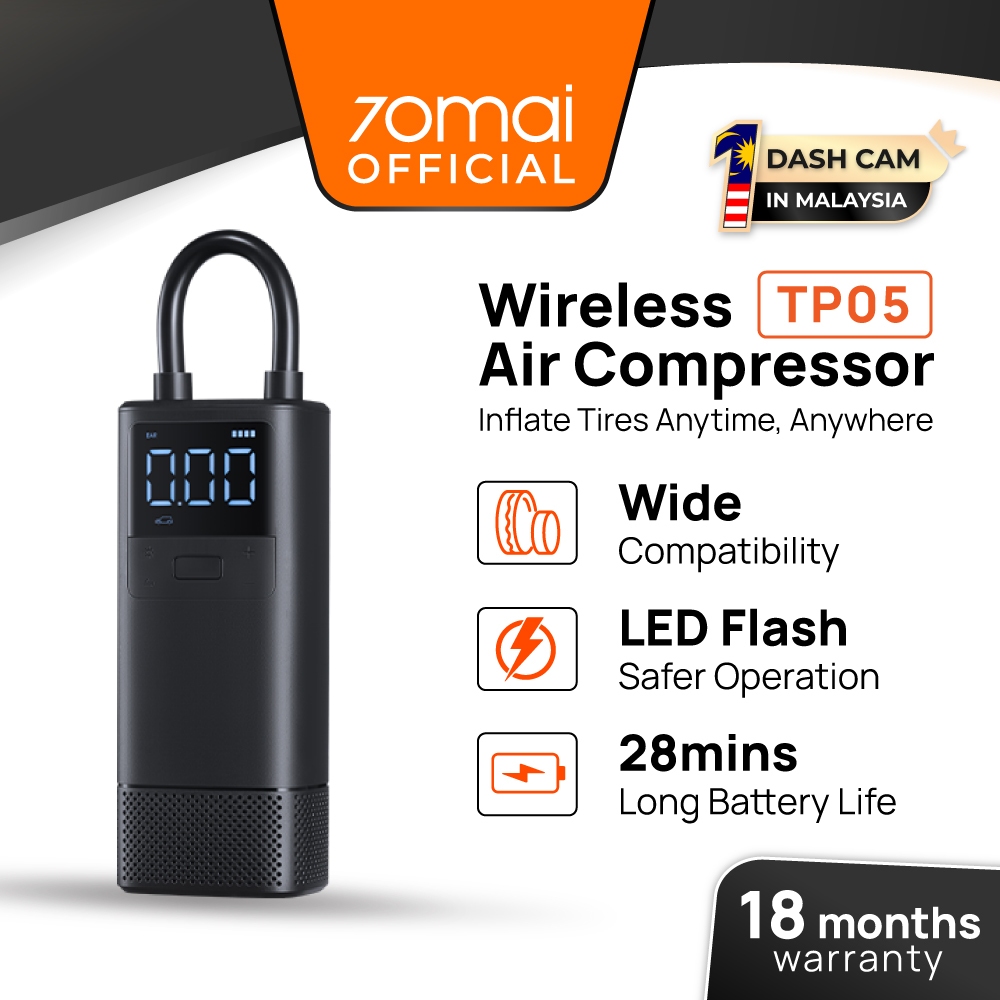 70mai Wireless Air Compressor Tire Air Pump TP05 | Shopee Malaysia