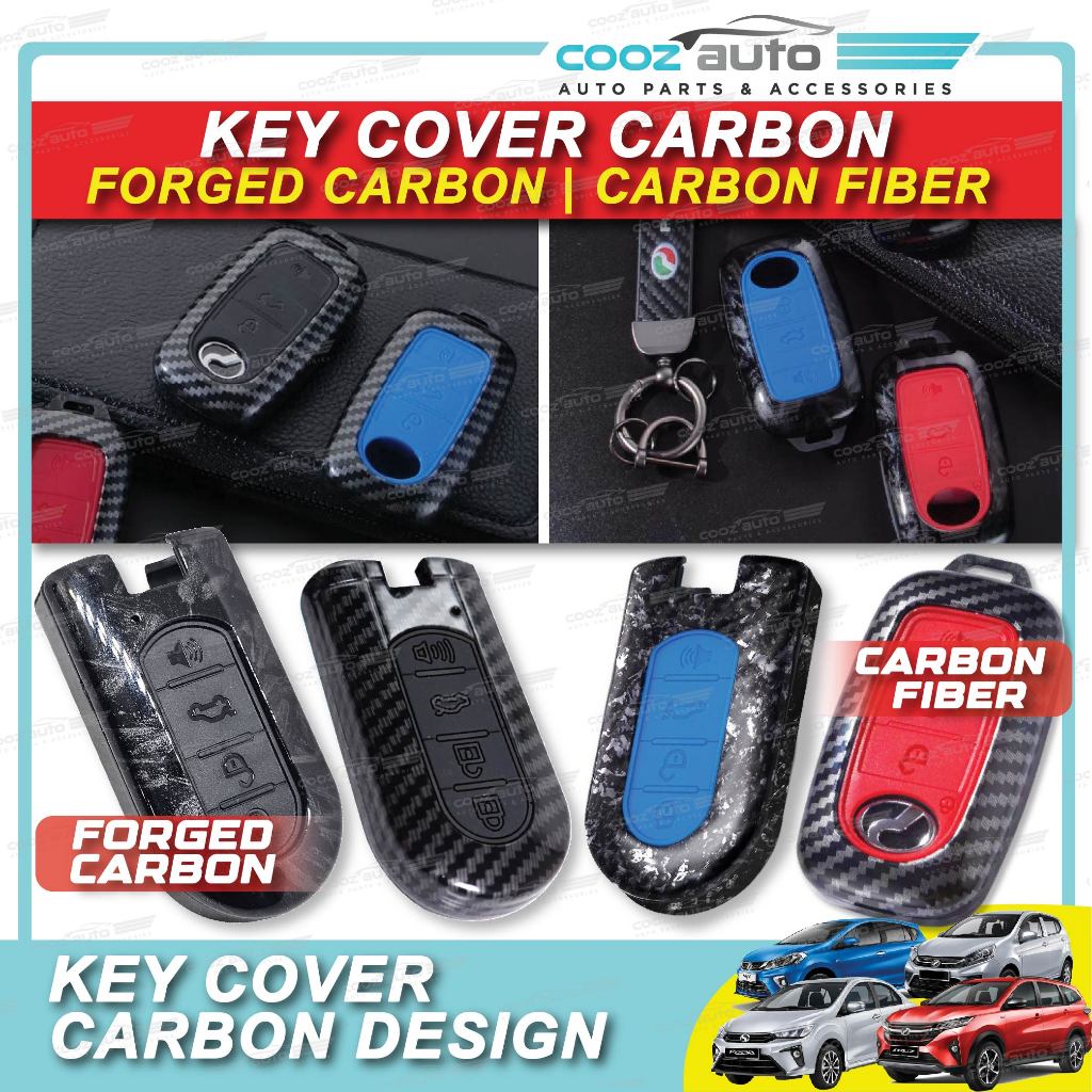 Perodua Key Cover Forged Carbon Aruz Ativa Axia Myvi Bezza Alza Sarung ...
