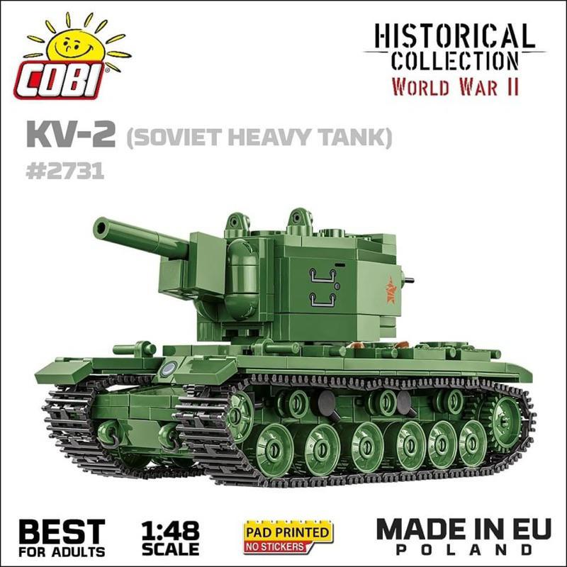 COBI Lego Compatible Building Block WW2 Russian Army KV-2 Heavy Tank 1/ ...