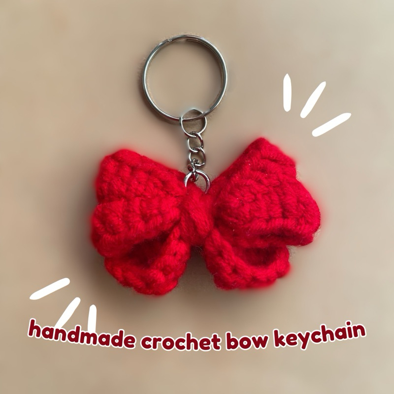 handmade crochet bow coquette keychain | cute bag accessories | Shopee ...