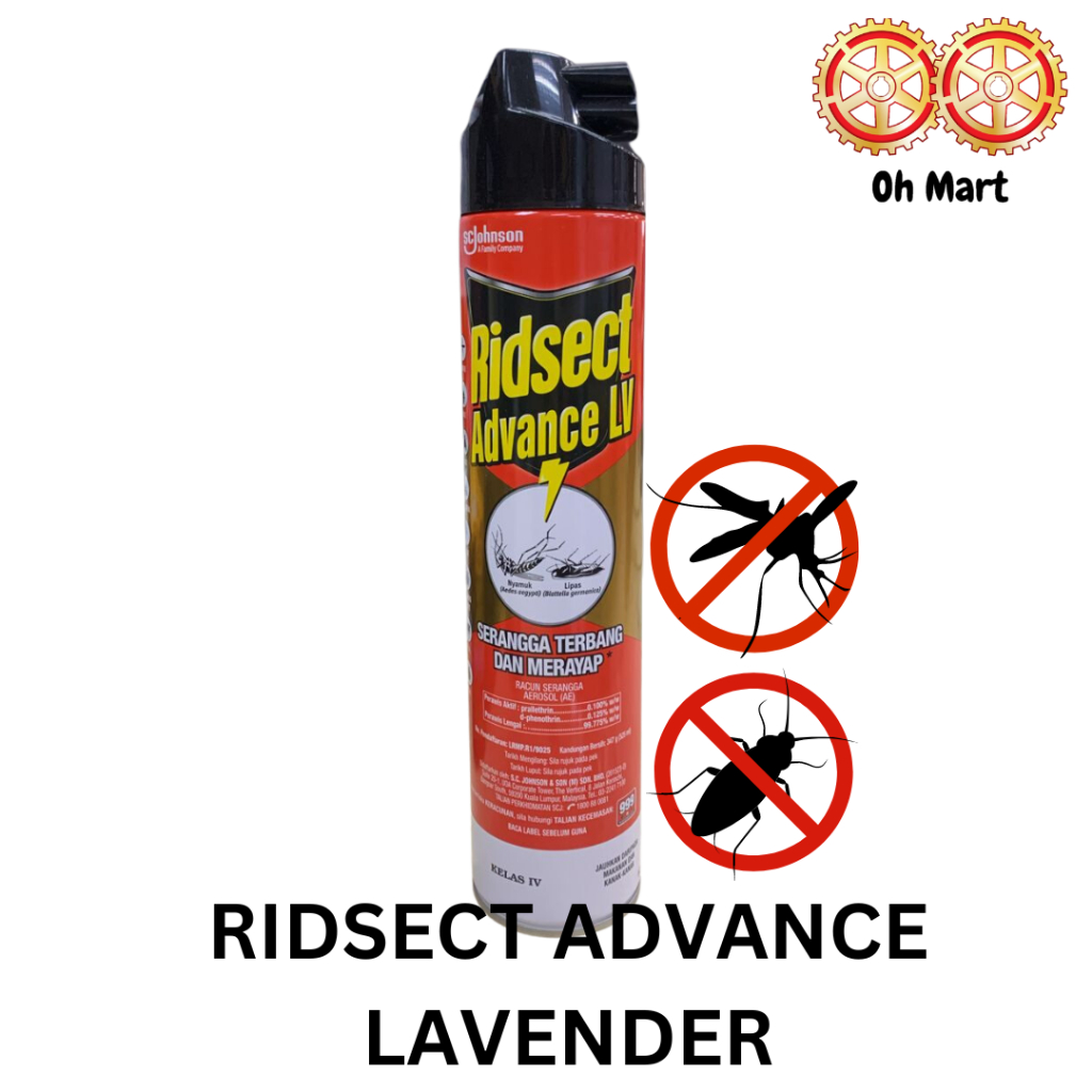 Ridsect Advance Lavender Mosquito+Cockroach Spray -525ml/Aerosol Racun ...
