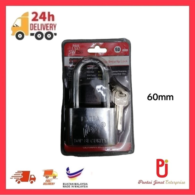 SWISS Lock 60mm/kunci mangga/padlock besi | Shopee Malaysia