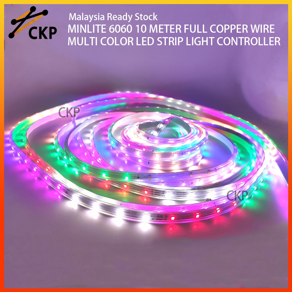 MINLITE 6060 10 METER FULL COPPER WIRE MULTI COLOR LED STRIP LIGHT ...