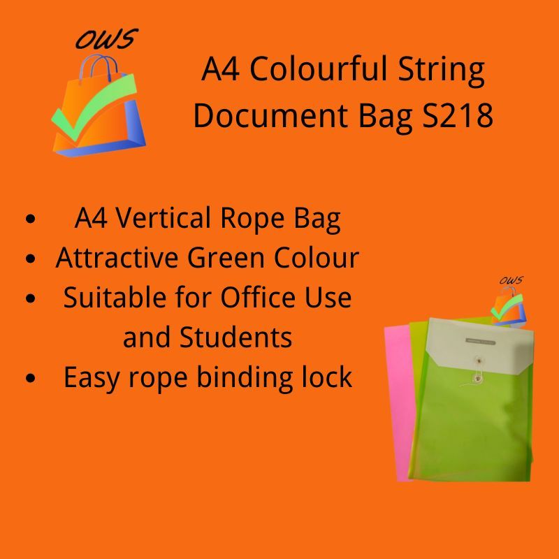 Our Wonderful Shop A4 Colourful String Document Bag (Vertical) S218 ...