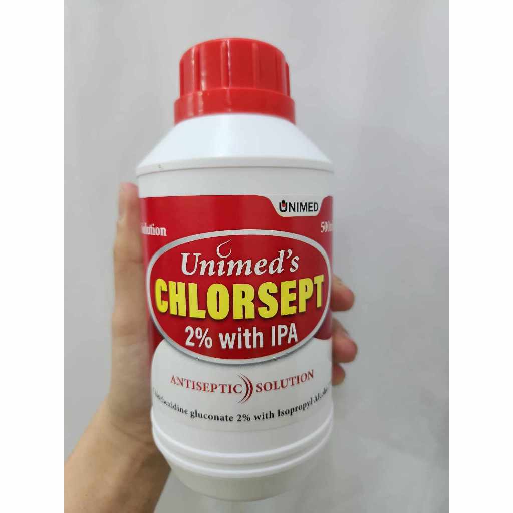 (EXP:12/2024) UNIMED’S CHLORSEPT 2% WITH IPA ANTISEPTIC SOLUTION 500ML ...