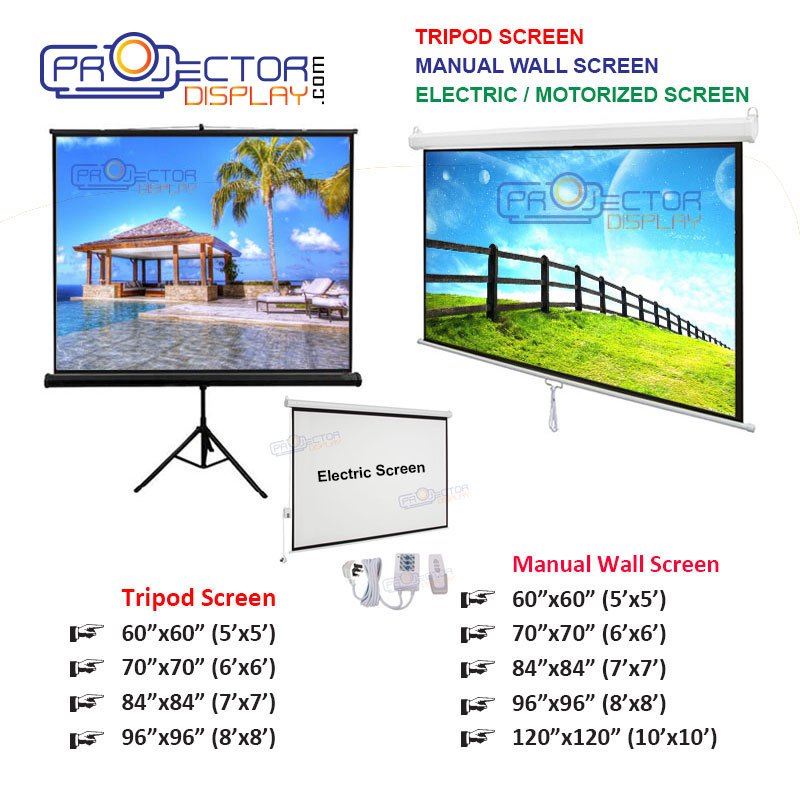 Venova | Acer | MEKI | Dopah | DP | Manual Wall | Tripod Portable Screen | Electric, Motorized ...