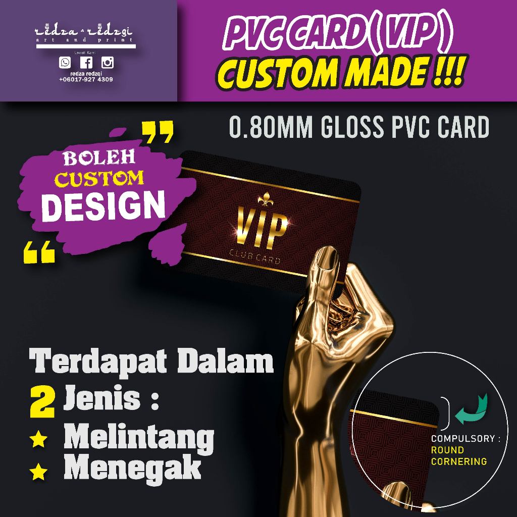 PVC CARD (VIP) CUSTOM MADE !!! | Shopee Malaysia