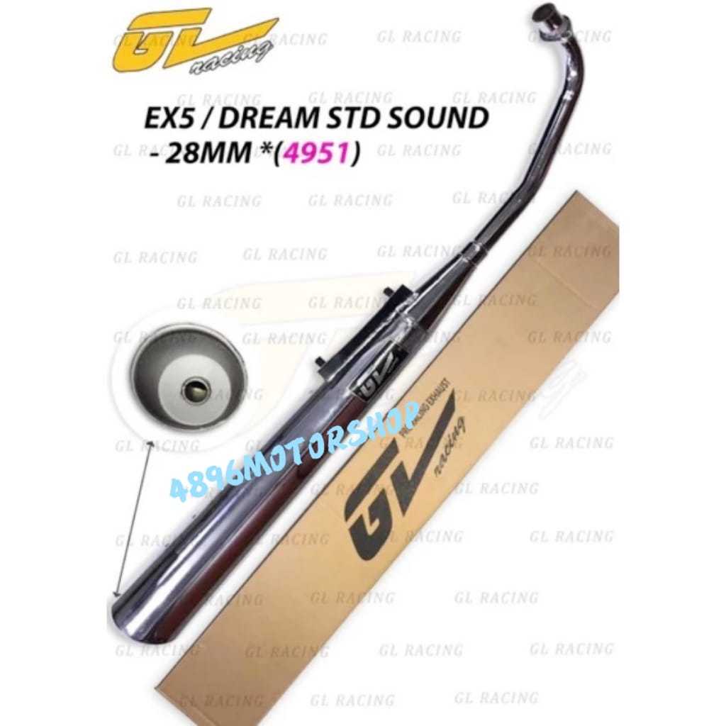 GL RACING 28MM STANDARD SOUND RACING EXHAUST HONDA EX5 DREAM EX5-DREAM ...