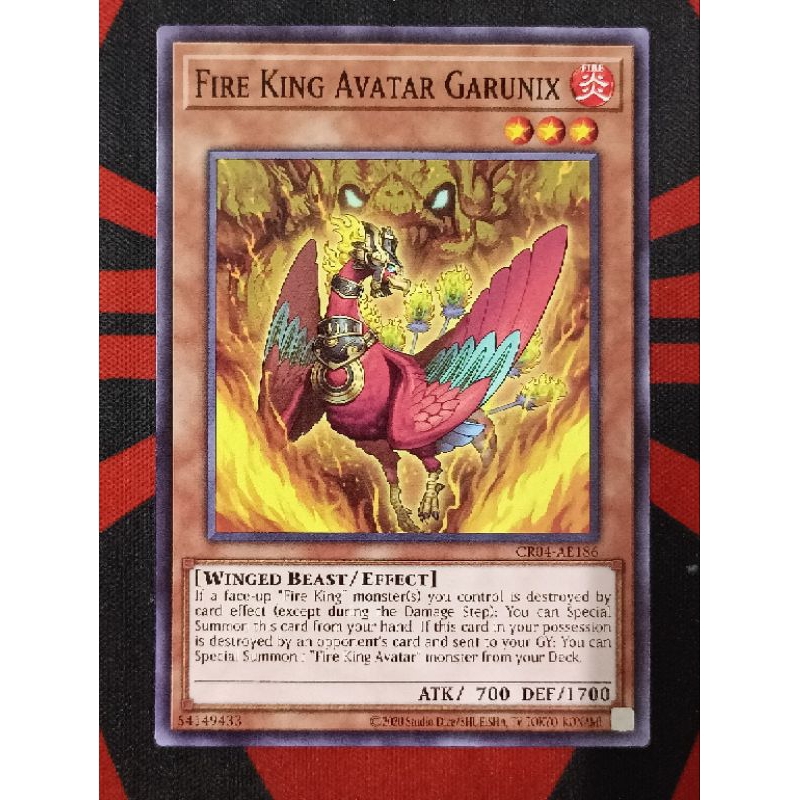 YUGIOH KONAMI CR04-AE186 Fire King Avatar Garunix (Common) | Shopee ...