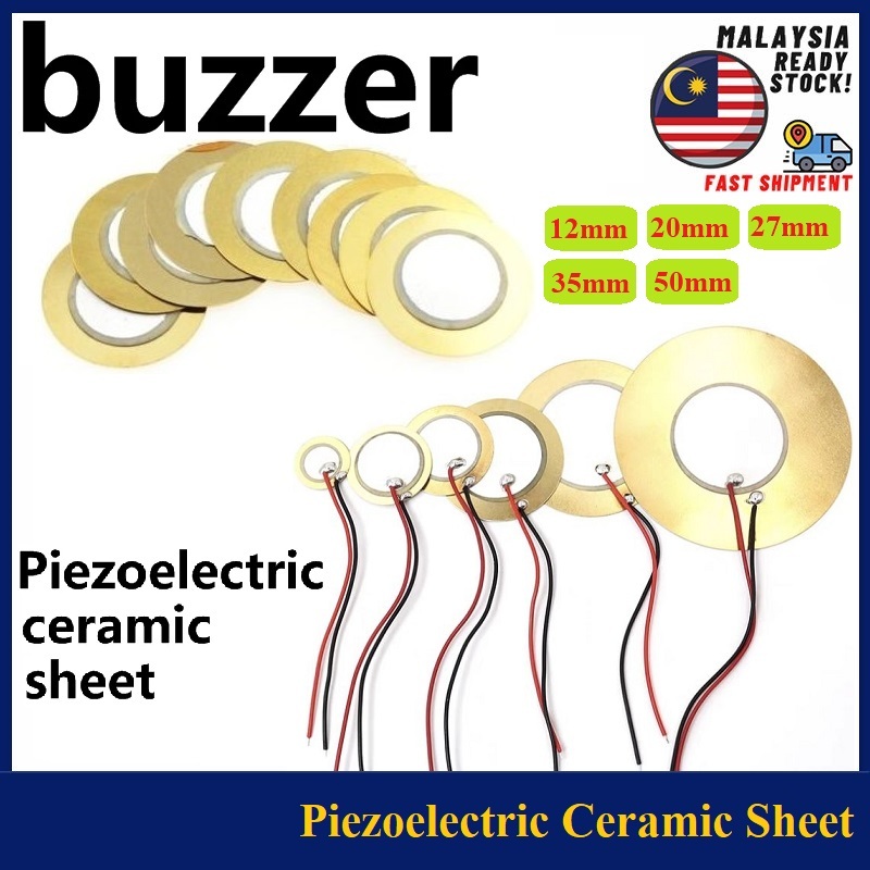 Piezoelectric ceramic 12/20/27/35/50mm Piezo Buzzer Piezo Plate Piezo Disc With/Without Wire ...