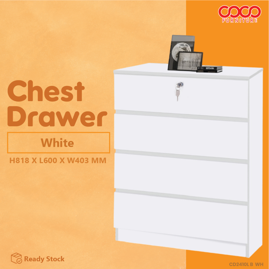 COCO Chest Drawers 4 Layer/4 Drawer/Storage Cabinet/Drawer Baju Almari ...