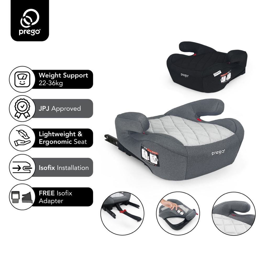 Prego Baby Mini Backless ISOFIX Booster Car Seat 22-36kg | Shopee Malaysia