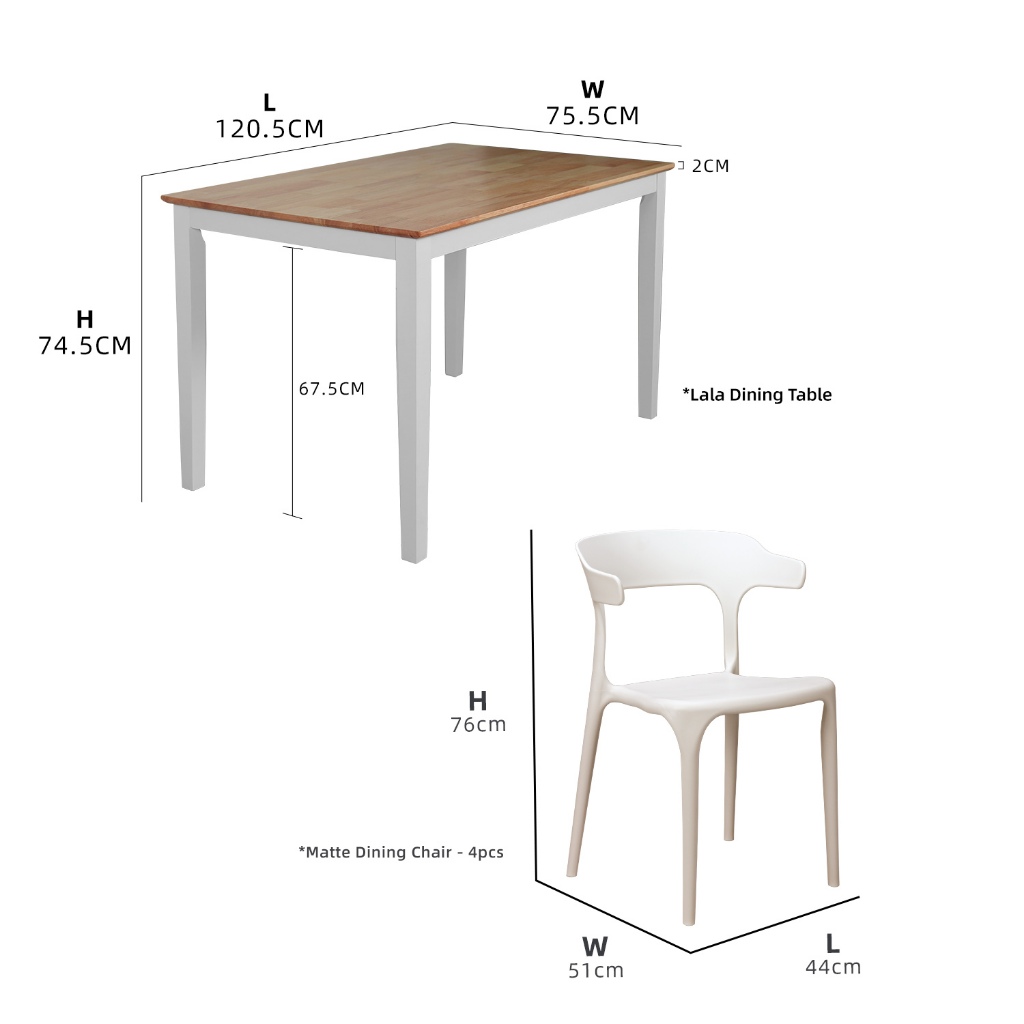 KitchenZ Sabah Lala Modern Dining Table Set Solid Wood Dining Table ...