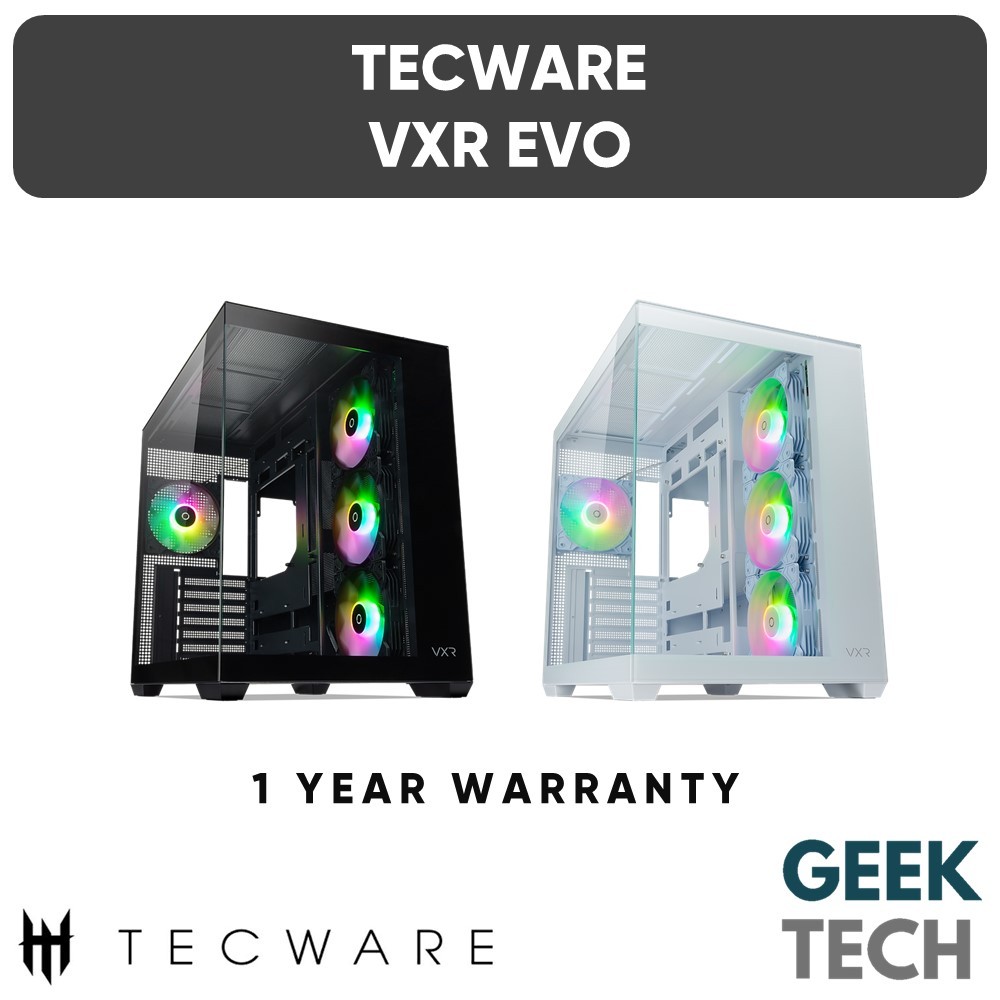 TECWARE VXR Evo Infinity Tempered Glass Dual Chamber ATX Case with 3x ...