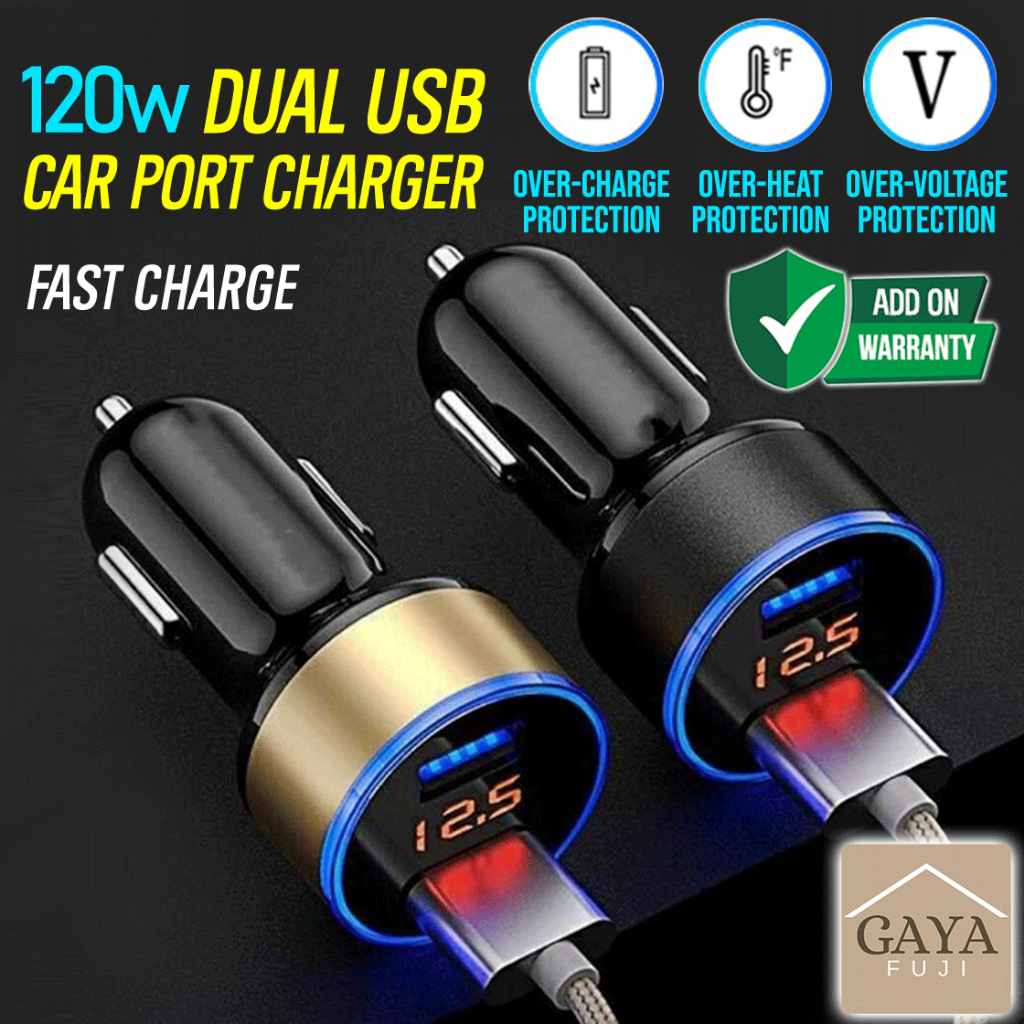 1PC 3.1V TYPE C Dual USB Car Port Charger Kereta Usb LED Voltage ... 1PC 3.1V TYPE C Dual USB Car Port Charger Kereta Usb LED Voltage ...
