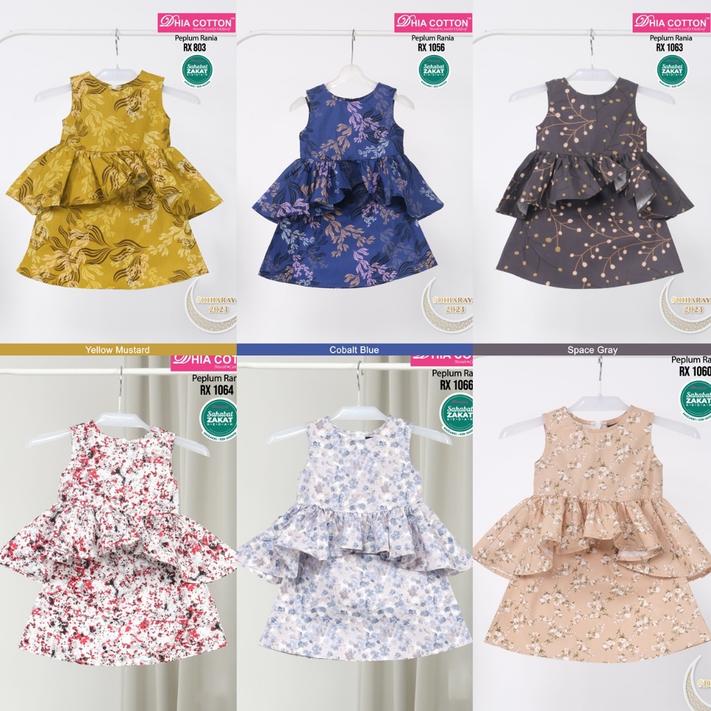 Koleksi Peplum Rania Kids Eksklusif BY DHIA COTTON - 100% COTTON ...