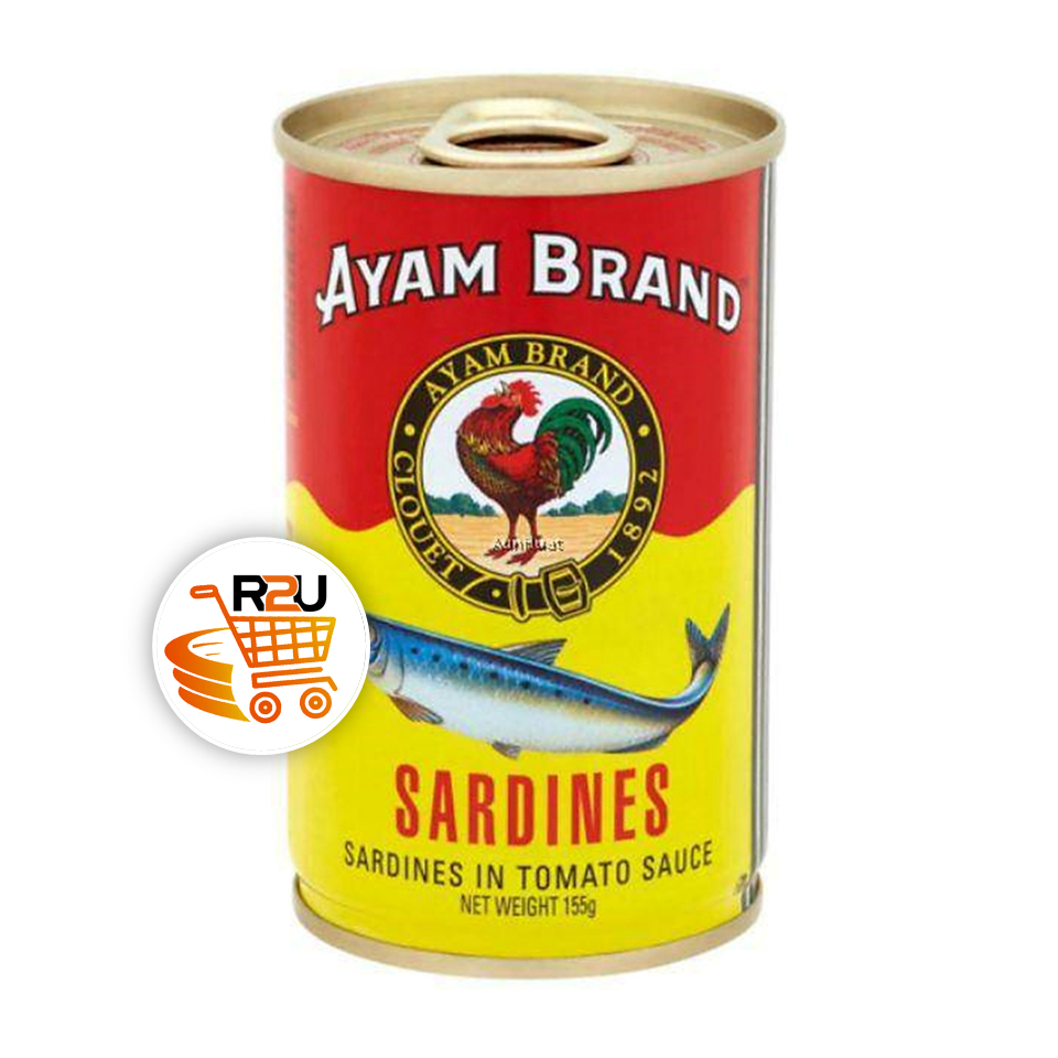 AYAM BRAND Ikan Sardin Dalam Sos Tomato 155g Cap Ayam 1892 Kalsium ...
