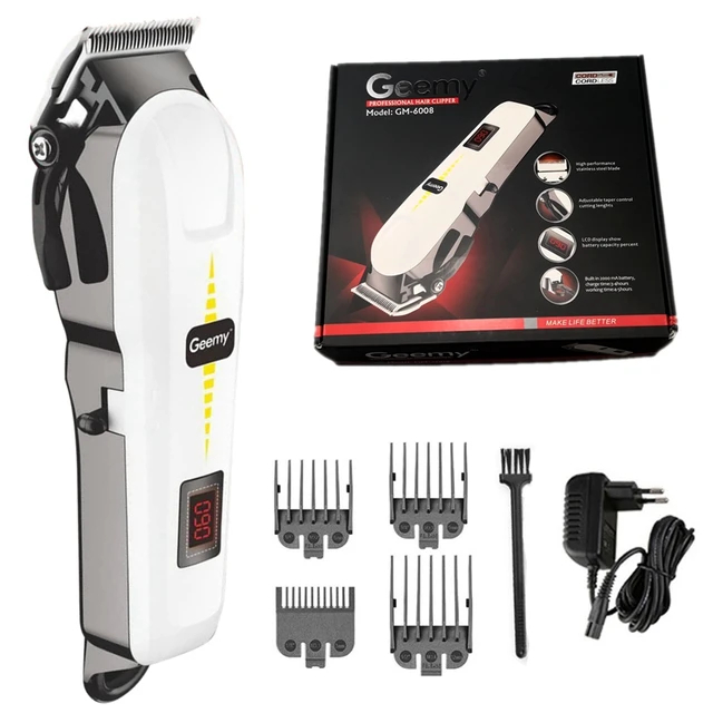 Geemy 6008 Hair Clipper Rechargeable Hair Trimmer Men Beard Cutting ...