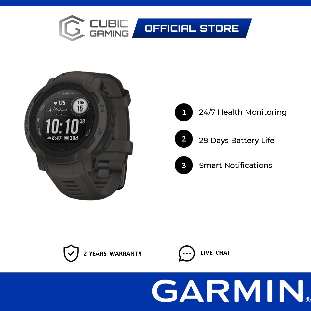 Garmin Instinct 2 Rugged Outdoor GPS Smartwatch with Heartbeat Rate ...